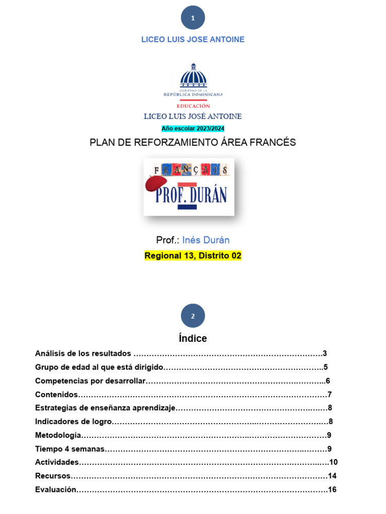 Plan de mejora FR 23 | PDF | Evaluación | Aprendizaje