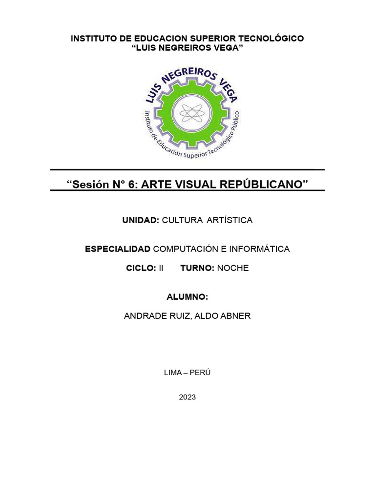 Tarea N6-Sesión-ARTE VISUAL REPUBLICANO | PDF | Pinturas | Expresionismo