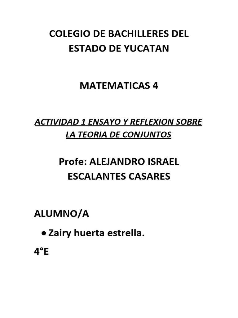 Matematicas Act.1 | PDF | Conjunto (Matemáticas) | Teoría