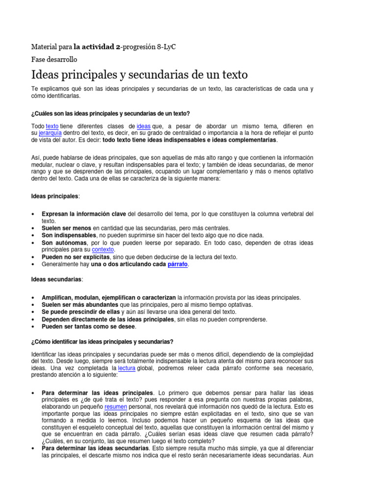 Material-Progresión 8-Lengua y Comunicación - Corregido | PDF | Información
