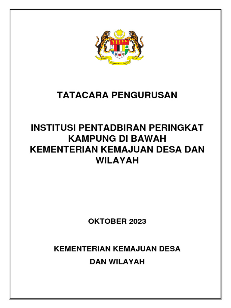 Tatacara JPKK - JPKKP 2023 Oct 2023 Final | PDF