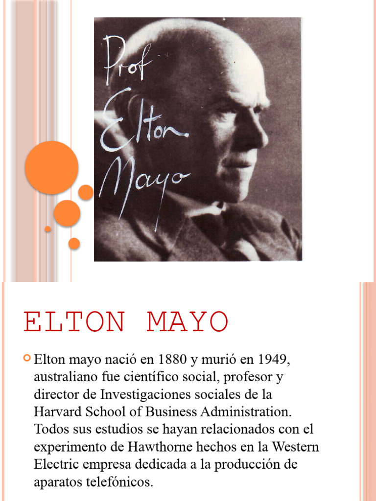 Elton Mayo | PDF | Cognición | Psicología Social