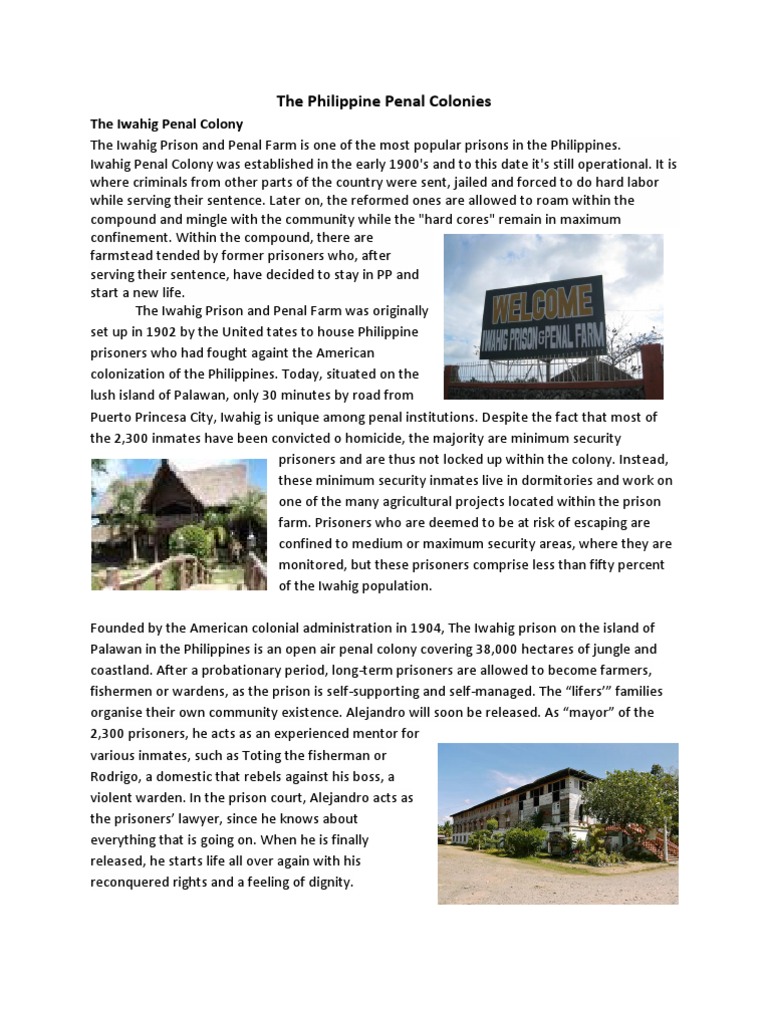 The Philippine Penal Colonies | PDF | Prison | Rehabilitation (Penology)