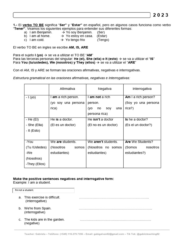 Tiempos Verbales en Inglés: Presente y Pasado | PDF | Verbo ...