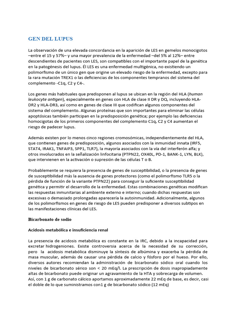 Gen Del Lupus | PDF | Enfermedades y trastornos | Especialidades Medicas