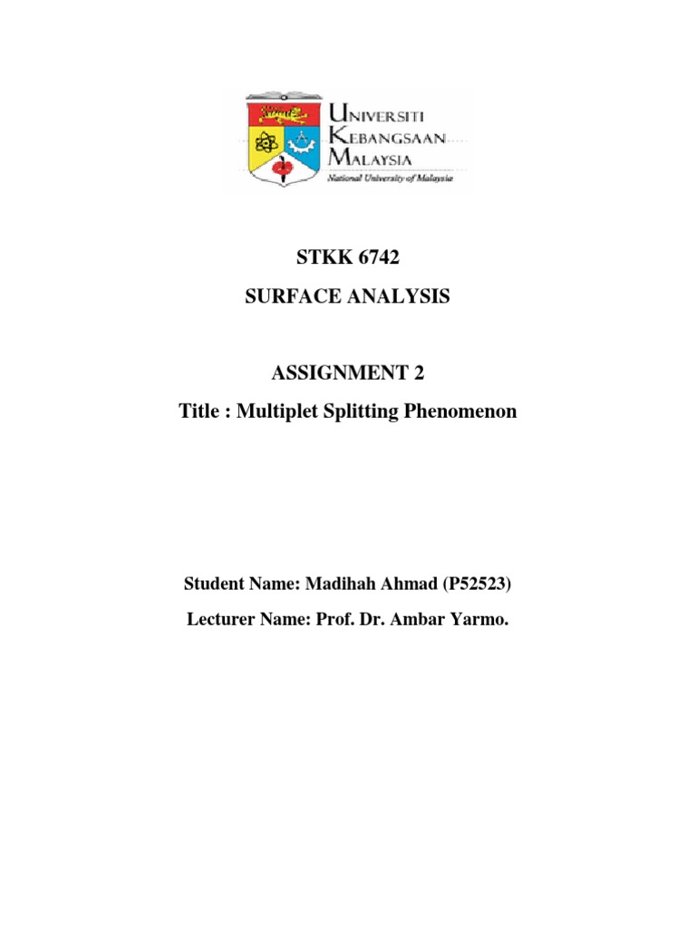 Multiplet Splitting Phenomena in XPS | PDF | Transition Metals | Ion