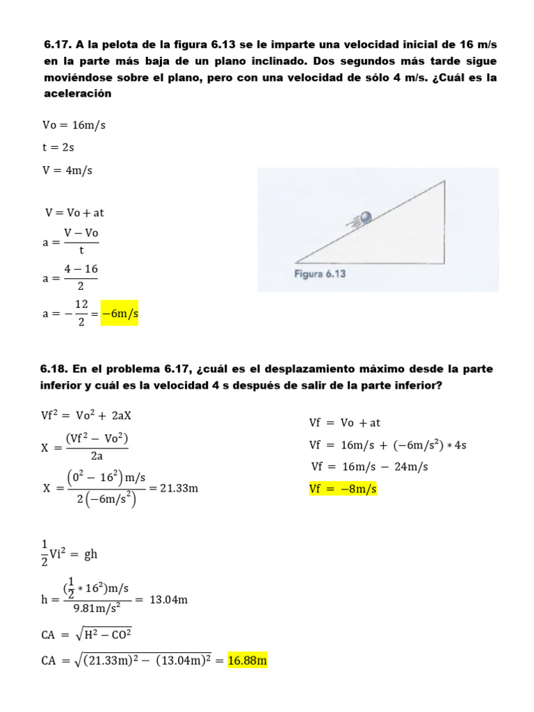 Ejercicios 6.17 y 6.18 Tippens | PDF