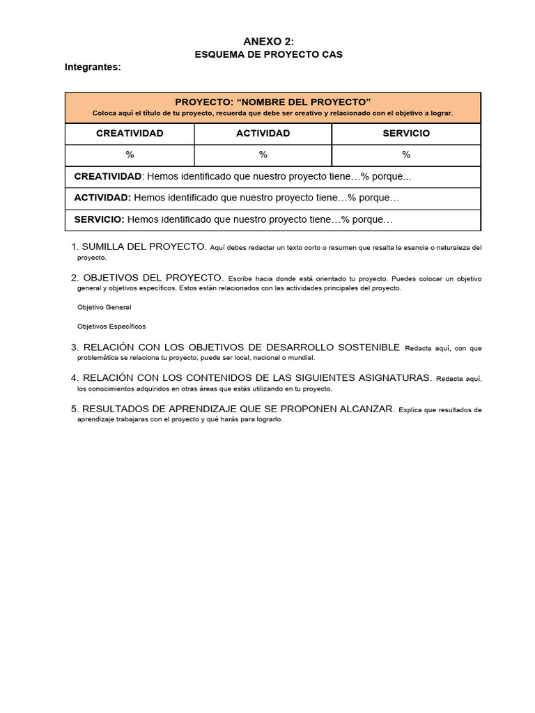 Anexo 2 - Esquema de Proyecto Cas | PDF