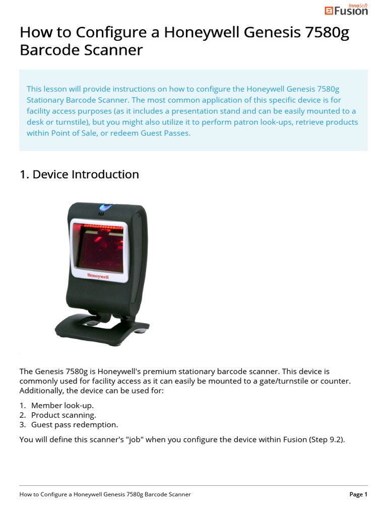 How To Configure A Honeywell Genesis 7580g Barcode Scanner | PDF ...