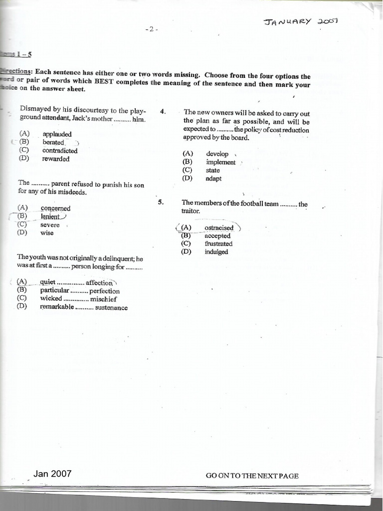 CSEC English A P01 Jan 2007 | PDF