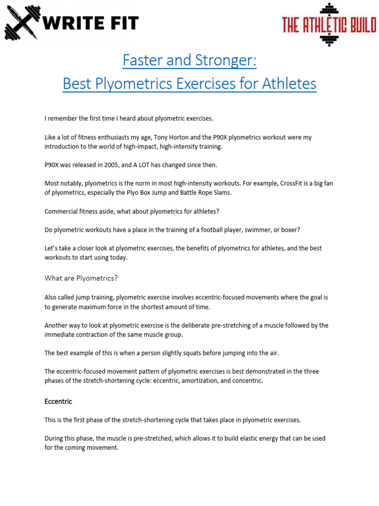 David Sautter Athletic Build Best Plyometrics Exercises For Athletes ...