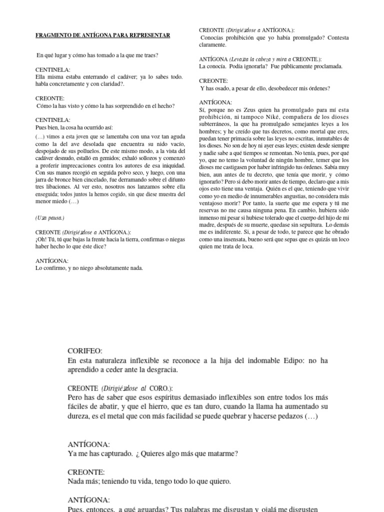 Fragmento de Antígona para Representar | PDF | Mitología tebana