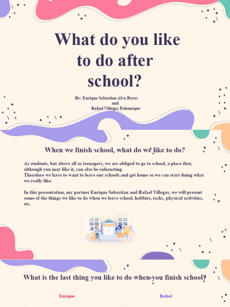 What Do You Like To Do After School | PDF