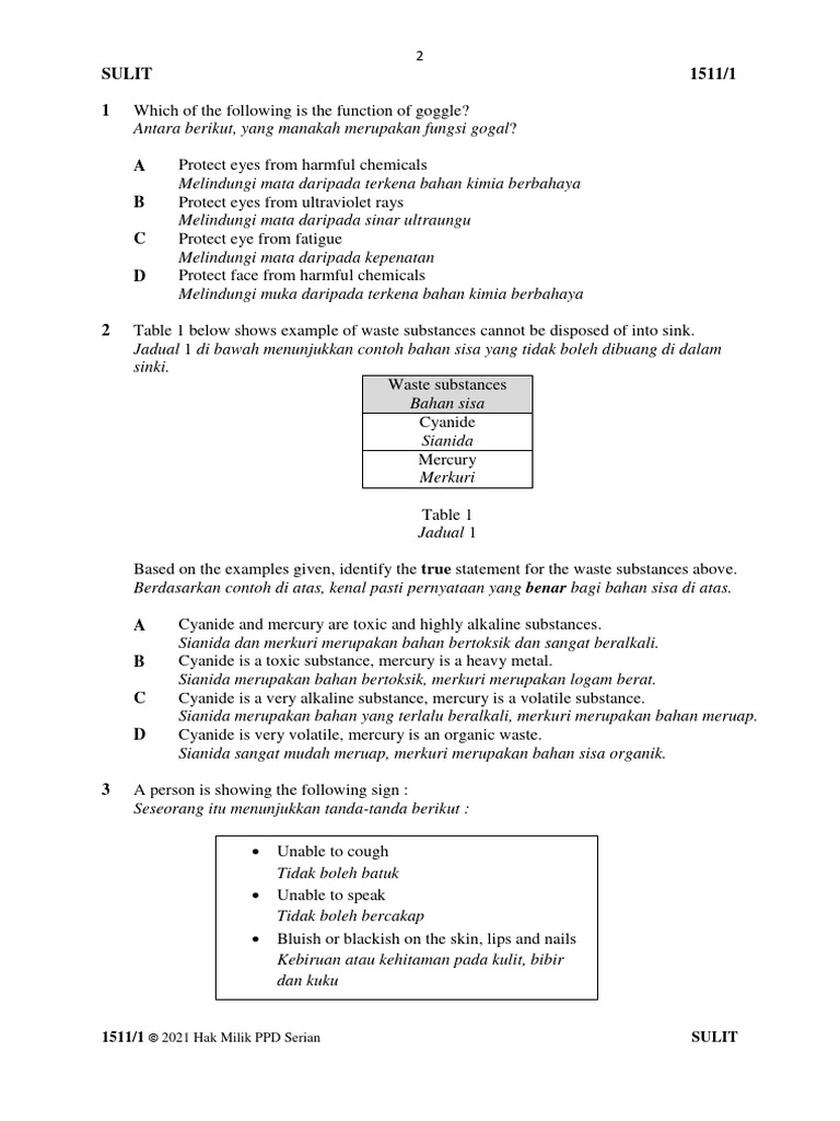 KERTAS 1 GeSaK Ting 5 AR1 2021-3 | PDF