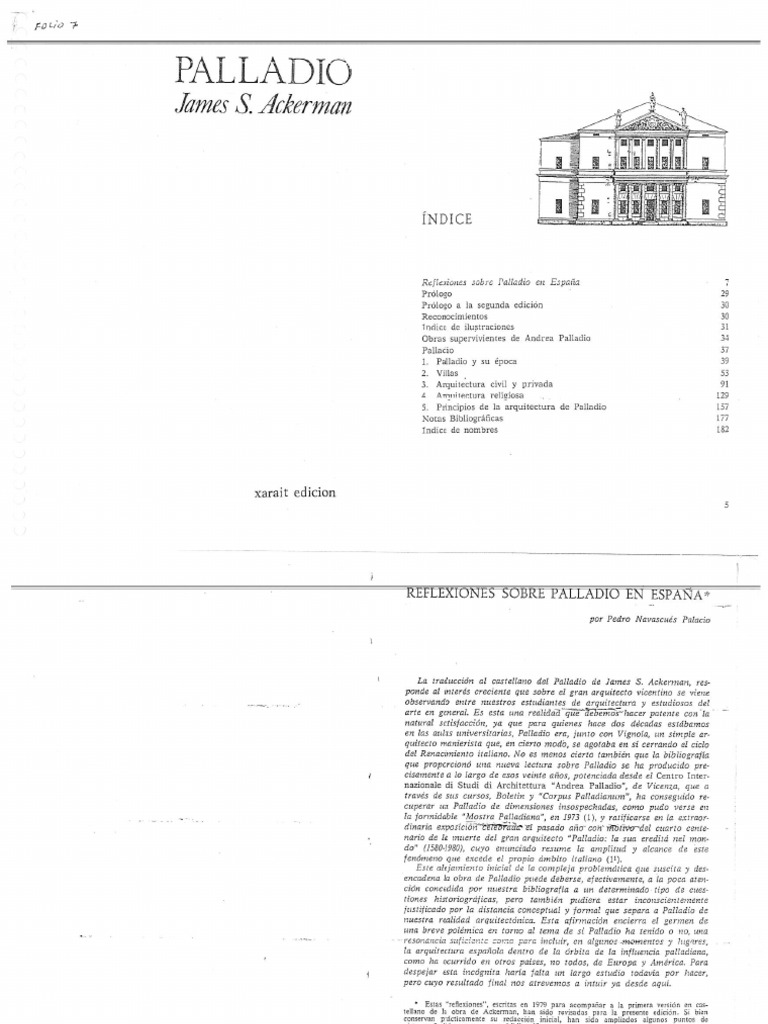 ACKERMAN, J. (1978), Palladio y Su Época P. 39 - 52 y 157-176 | PDF