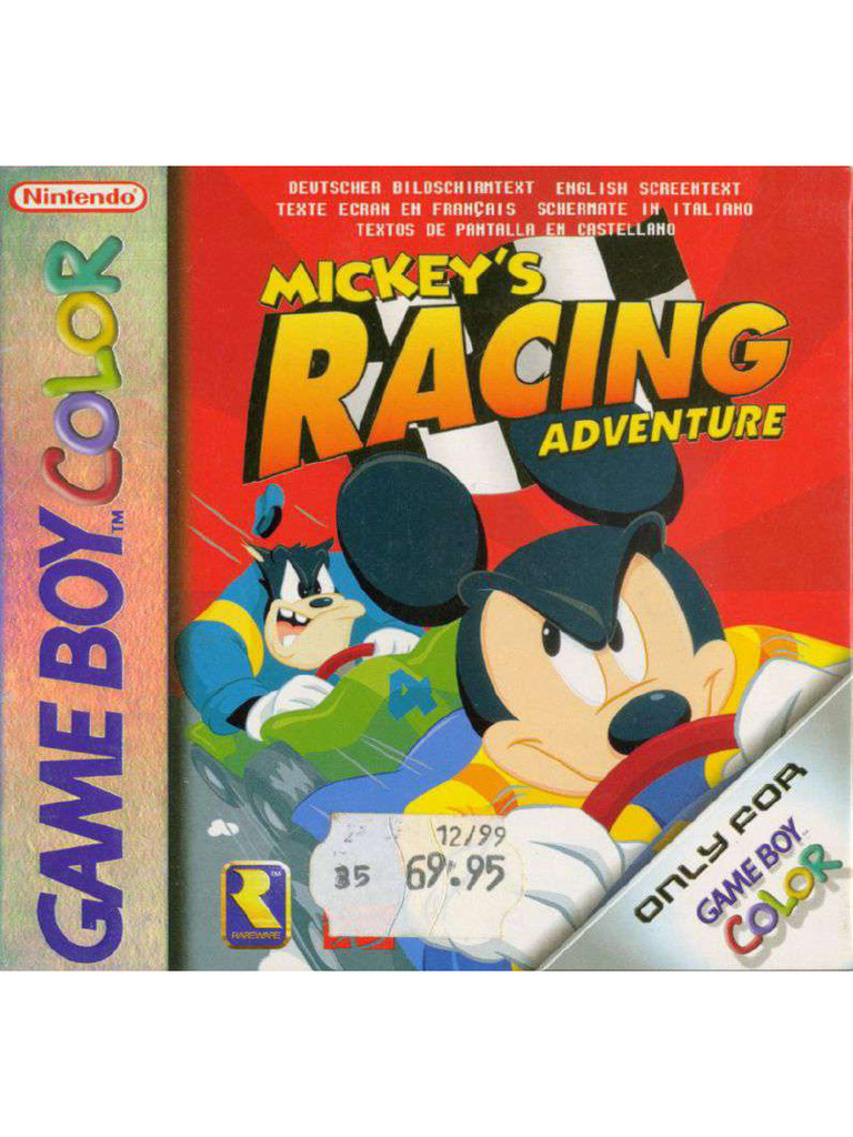 Mickeys Racing Adventure Game Boy Color Front Cover | PDF