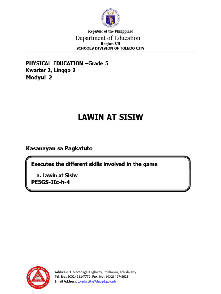 Pe5 - q2 Mod2 Lawin at Sisiw | PDF