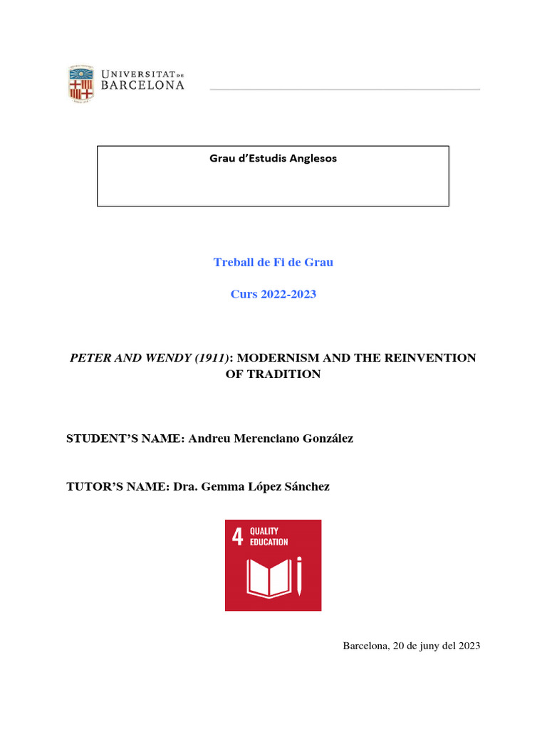 MerencianoGonzalez Andreu TFG | PDF | Narrative | Modernism