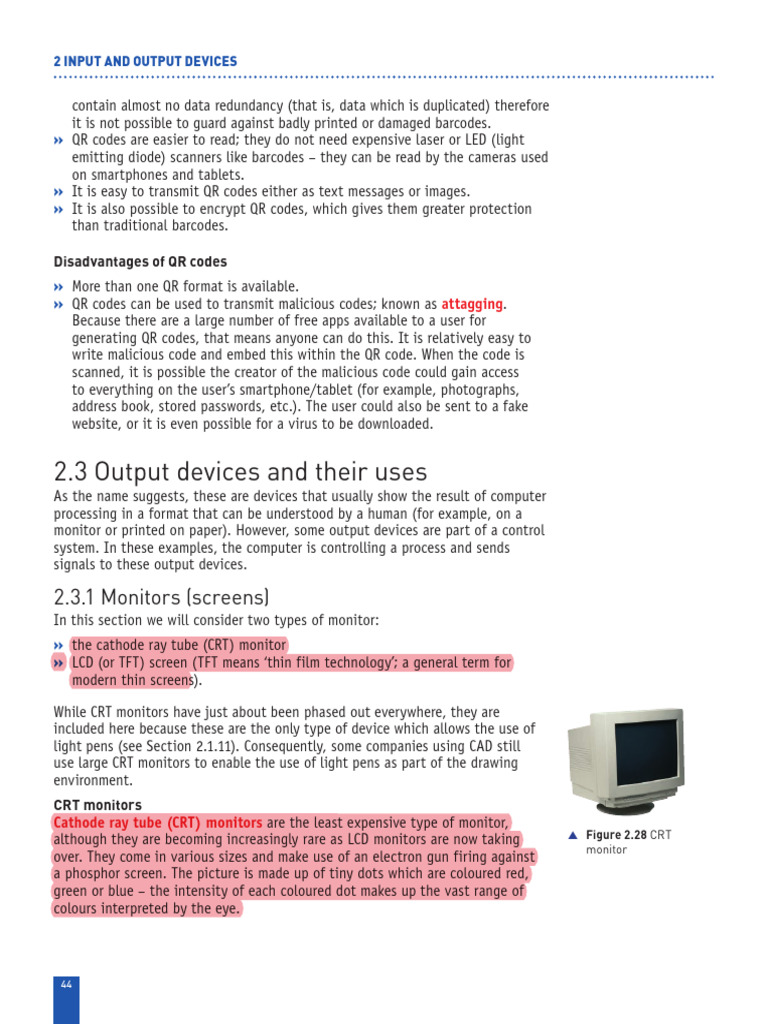 Chapter 2 Output Devices Pdf Printer Computing Computer Monitor 