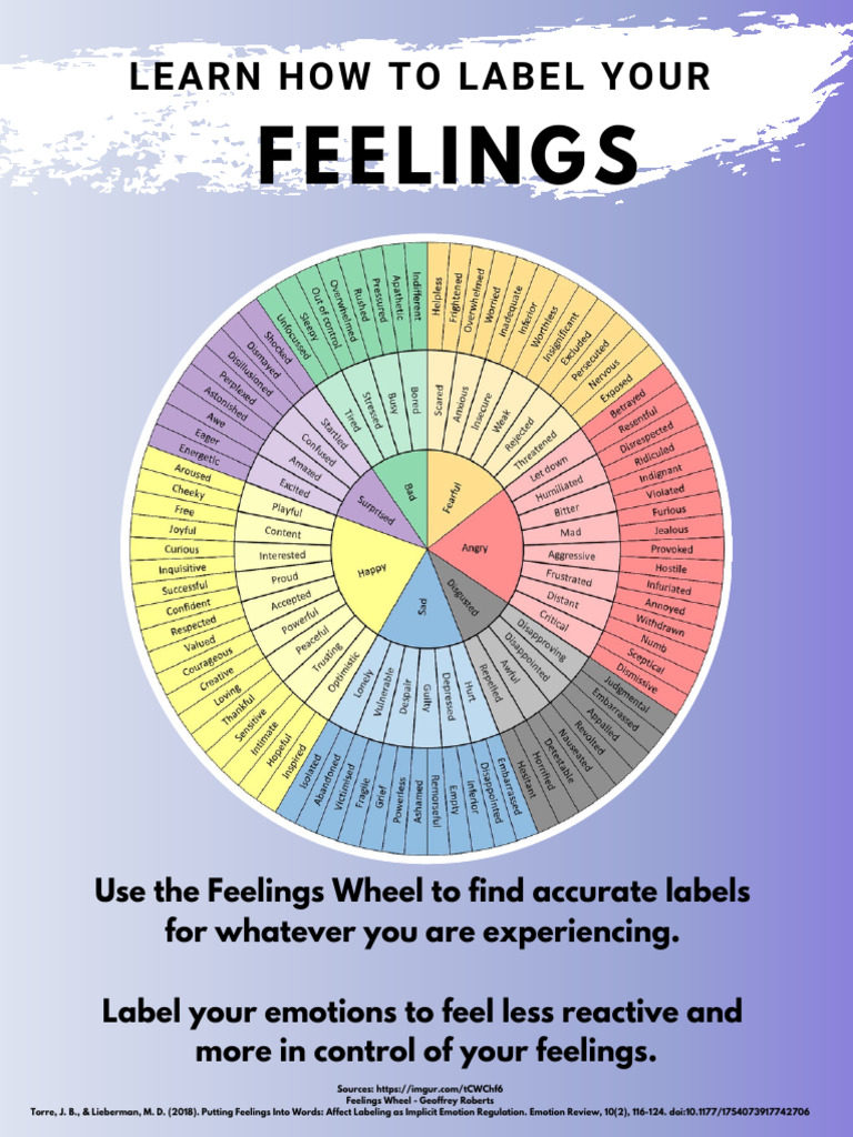 Use the Feelings Wheel for Emotion Labeling | PDF | Career & Growth ...