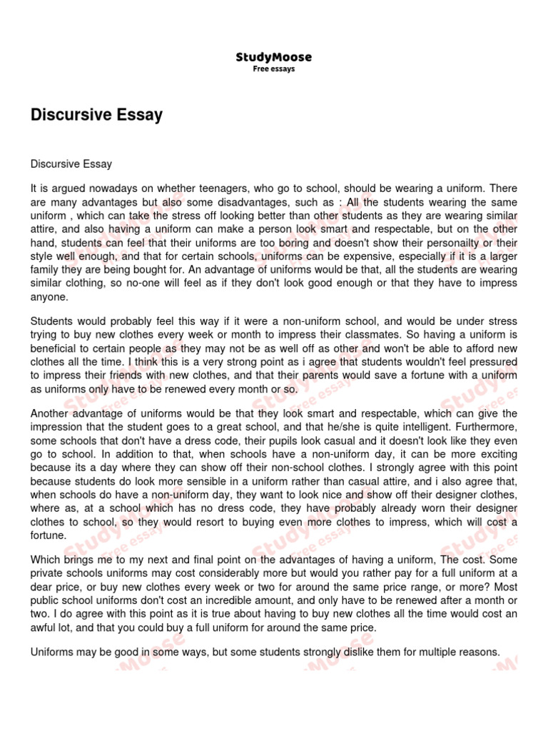Discursive Essay | PDF | Skirt | Clothing
