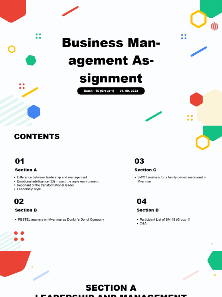 Business Management Assignment Slide V1.1 | PDF | Leadership ...