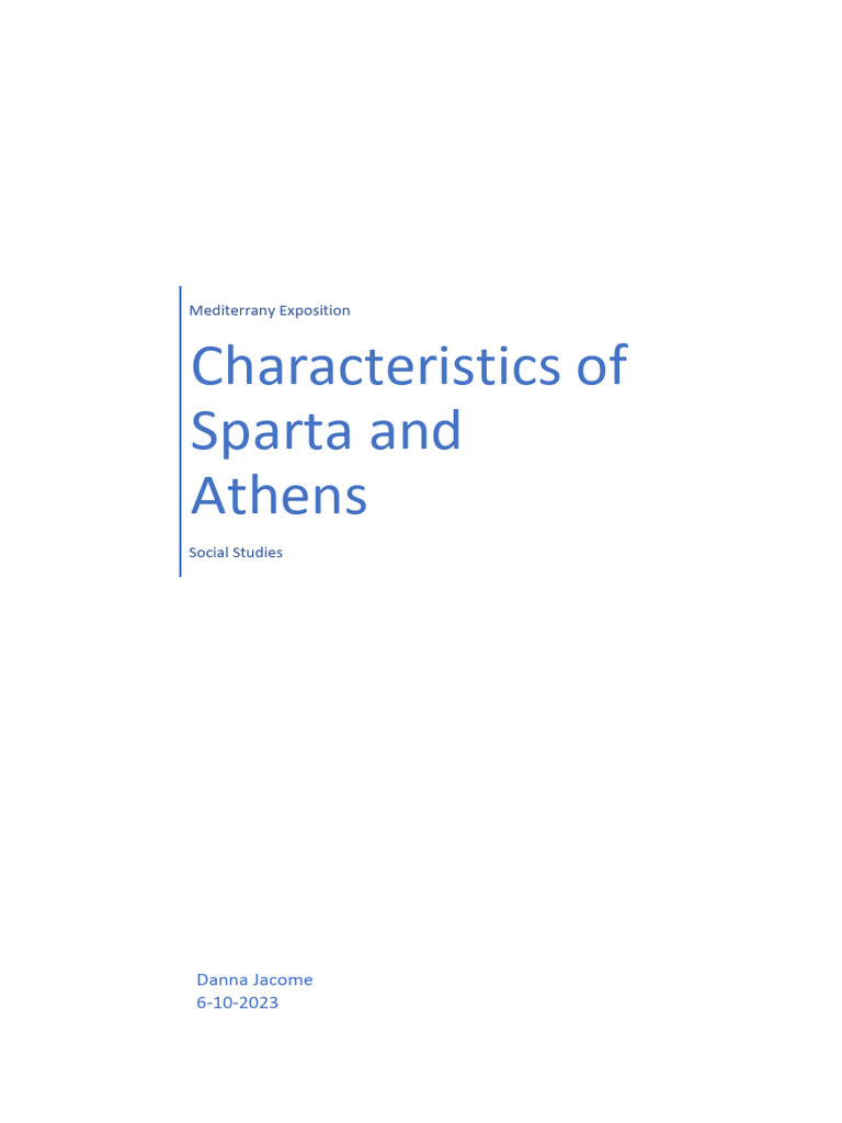 Comparing Characteristics of Athens and Sparta | PDF | Sparta | Ancient ...