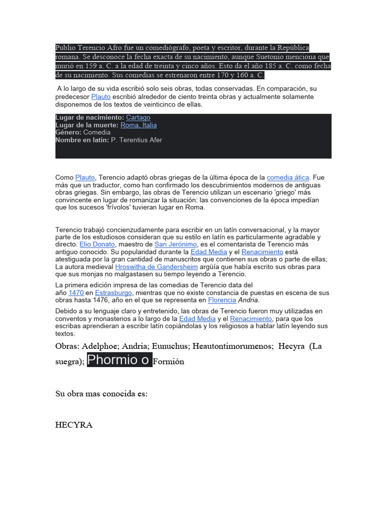 Terencio Insano | PDF | Arte