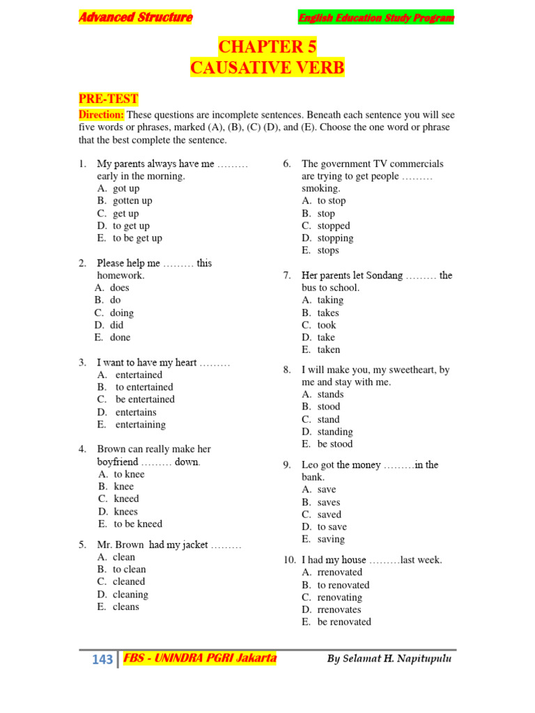 Unit 5 - Causative - Pert 6 | PDF | Verb | Syntactic Relationships