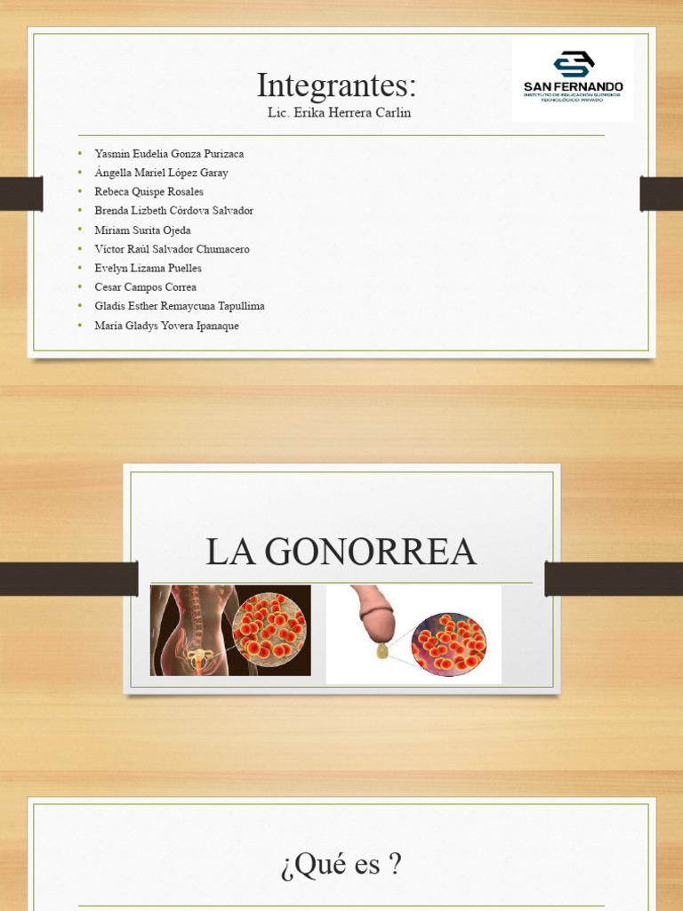 La Gonorrea | PDF | Infección transmitida sexualmente | Ciencias de la Salud