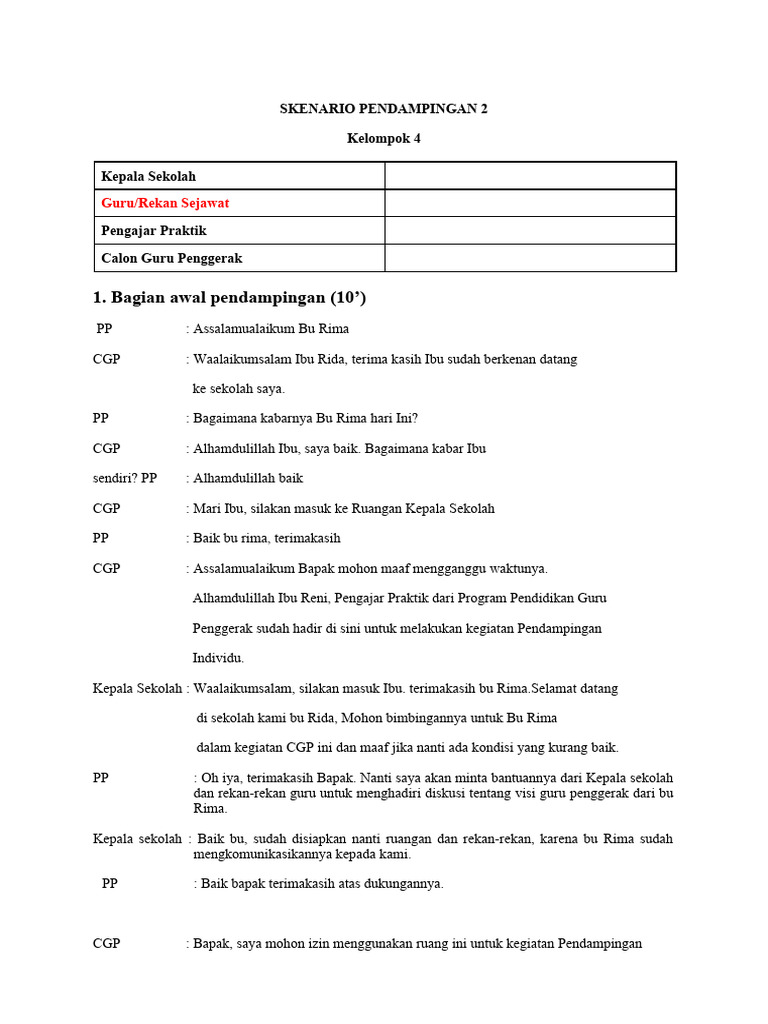 Cntoh Skenario Pi2 | PDF | Karier & Perkembangan