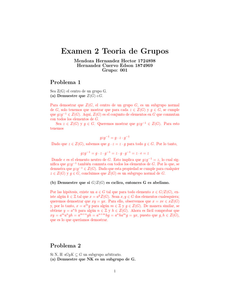 Teoría de Grupos: Subgrupos e Isomorfismos | PDF | Grupo (Matemáticas) | Objetos matemáticos