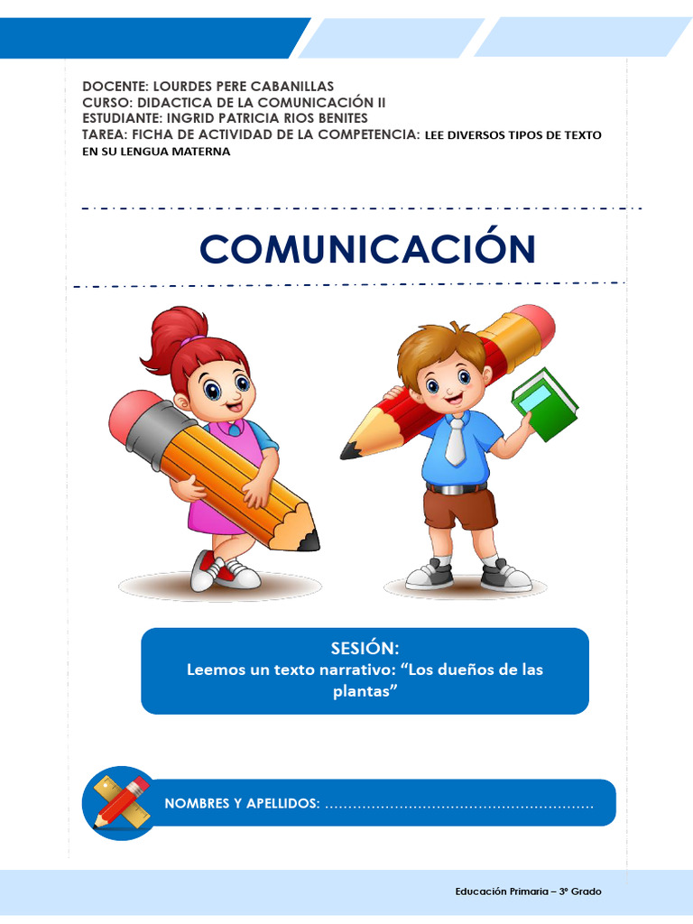 Lee Diversos Tipos de Texto en Su Lengua Materna - FICHA DE ACTIVIDAD ...