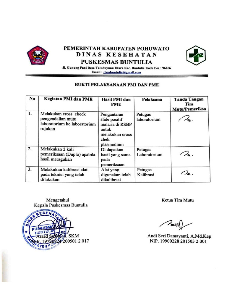 3.9.1 Bukti Pelaksanaan Pmi Dan Pme | PDF
