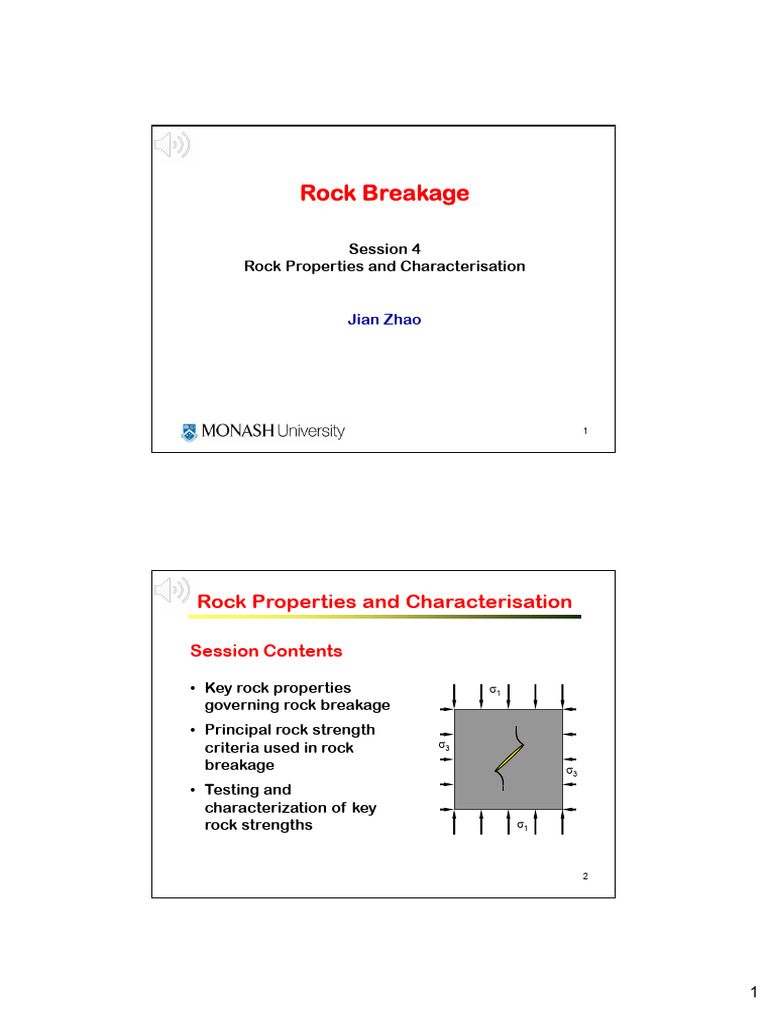 Week 4 - Rock Characterisation | PDF | Fracture Mechanics | Fracture