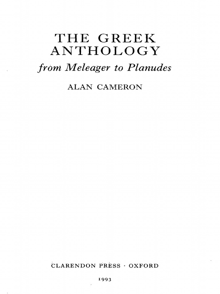 Cameron 1993 The Greek Anthology | PDF