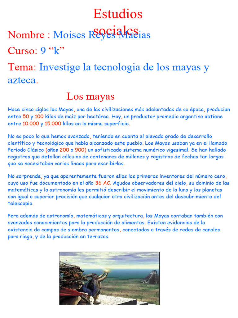 Los Mayas y Azteca | PDF | Civilización maya | Herramientas