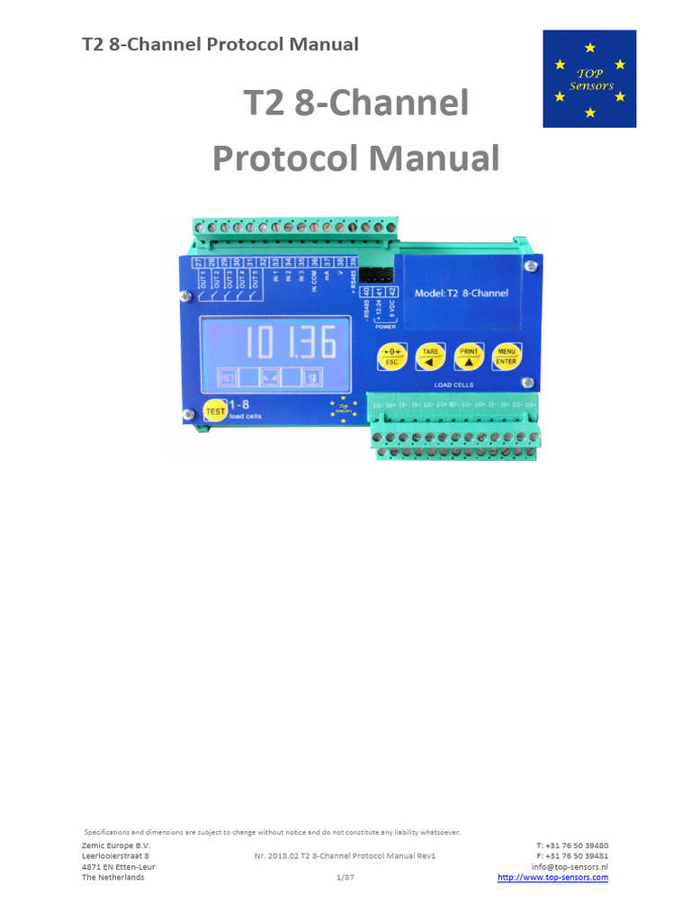 Manual Protocolo Sensor Zemic t8 | PDF | Ascii | Data Transmission
