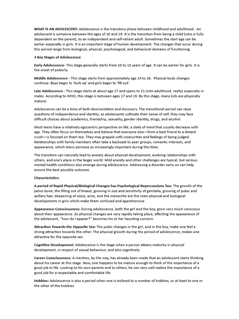 What Is An Adolescent | PDF | Adolescence | Behavioural Sciences