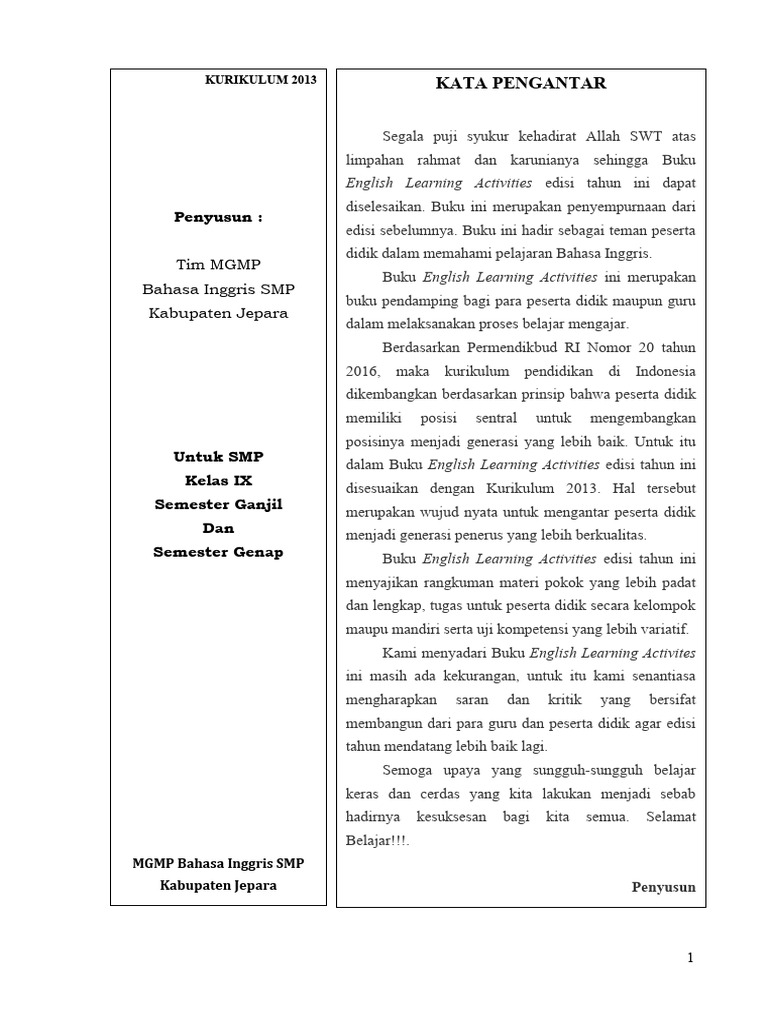 Bhs Inggris Kls 9 | PDF