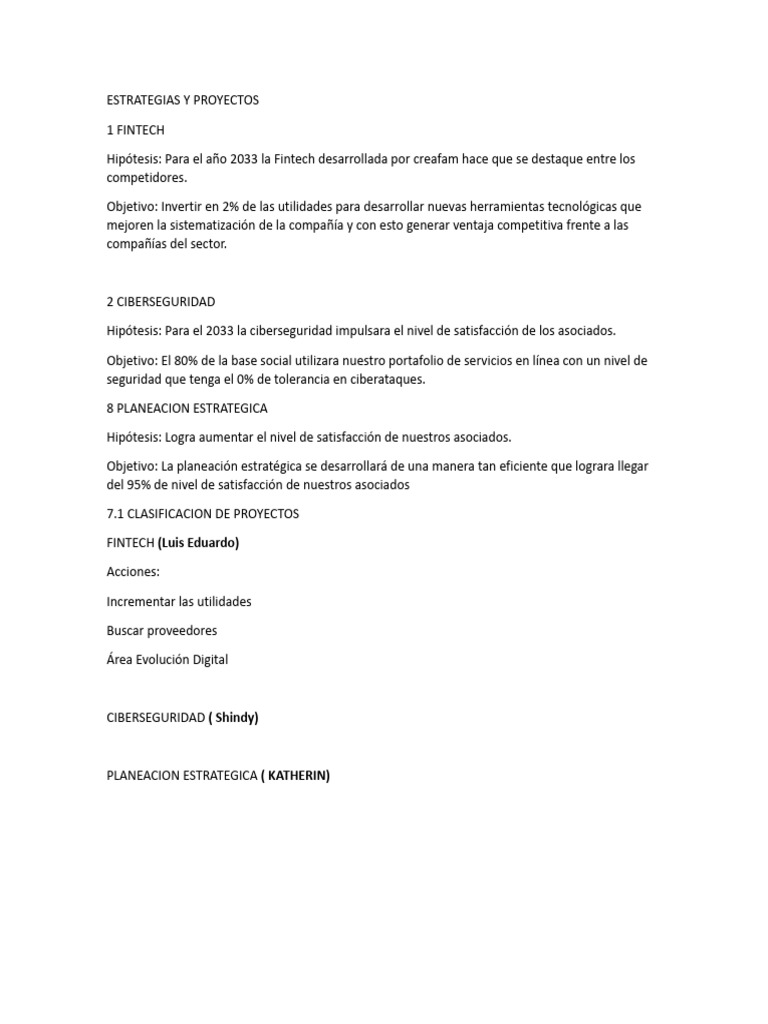 ESTRATEGIAS Y PROYECTOS Entregable 2 | PDF