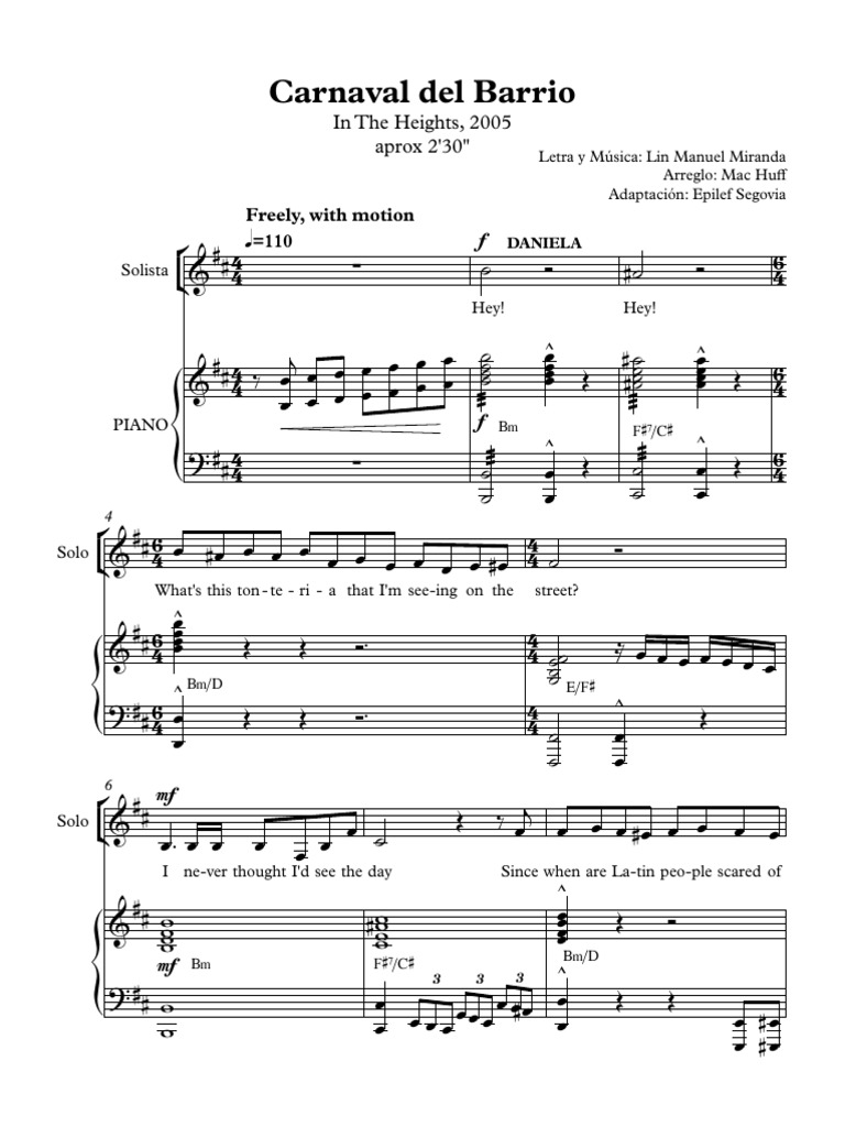 Carnaval Del Barrio - in The Heights | PDF