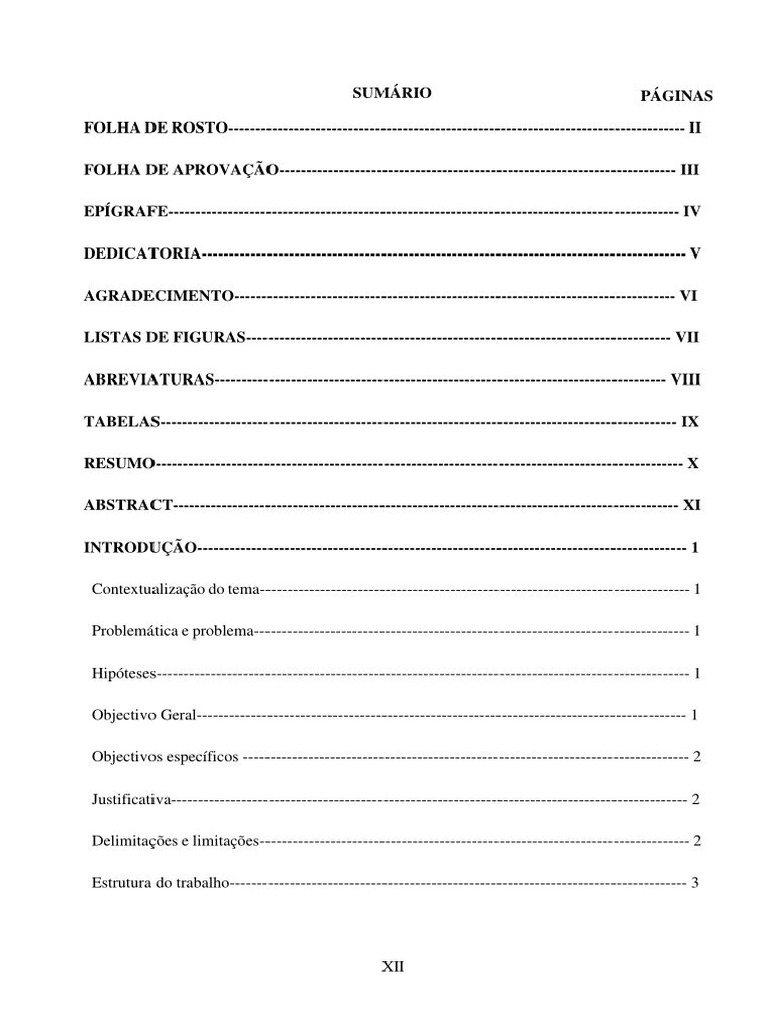 Modelo de Sumário | PDF