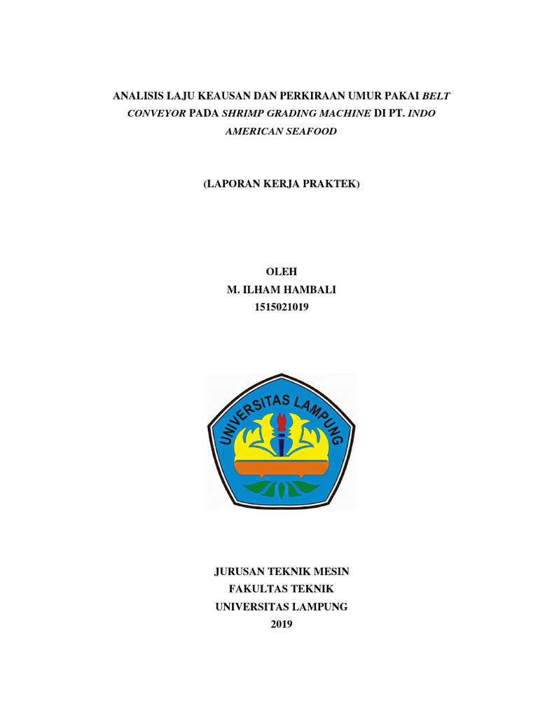 Analisis Keausan Belt Conveyor Seafood | PDF | Teknologi & Rekayasa