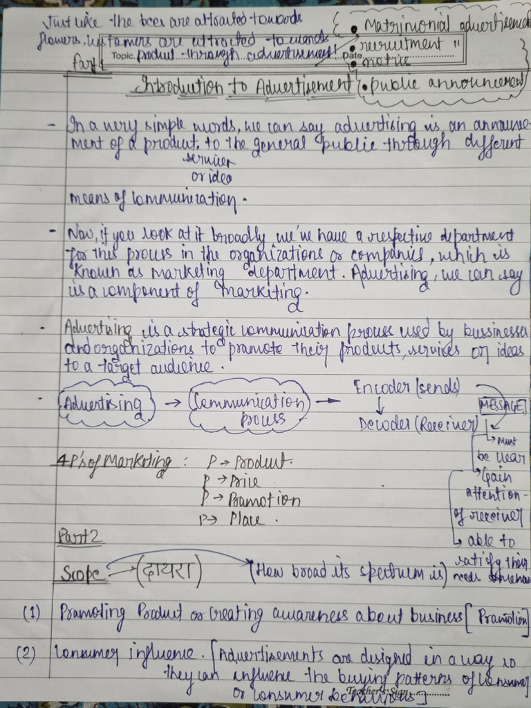 Advertising Management Notes | PDF