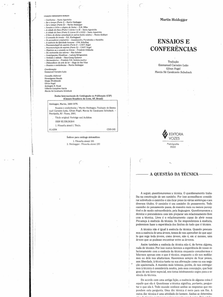 A Questao Da Tecnica Heidegger | PDF A Questao Da Tecnica Heidegger | PDF