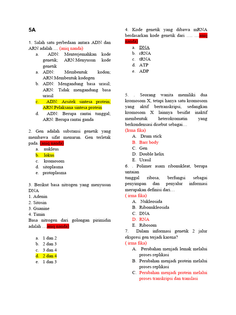 Soal Biomol-111 | PDF