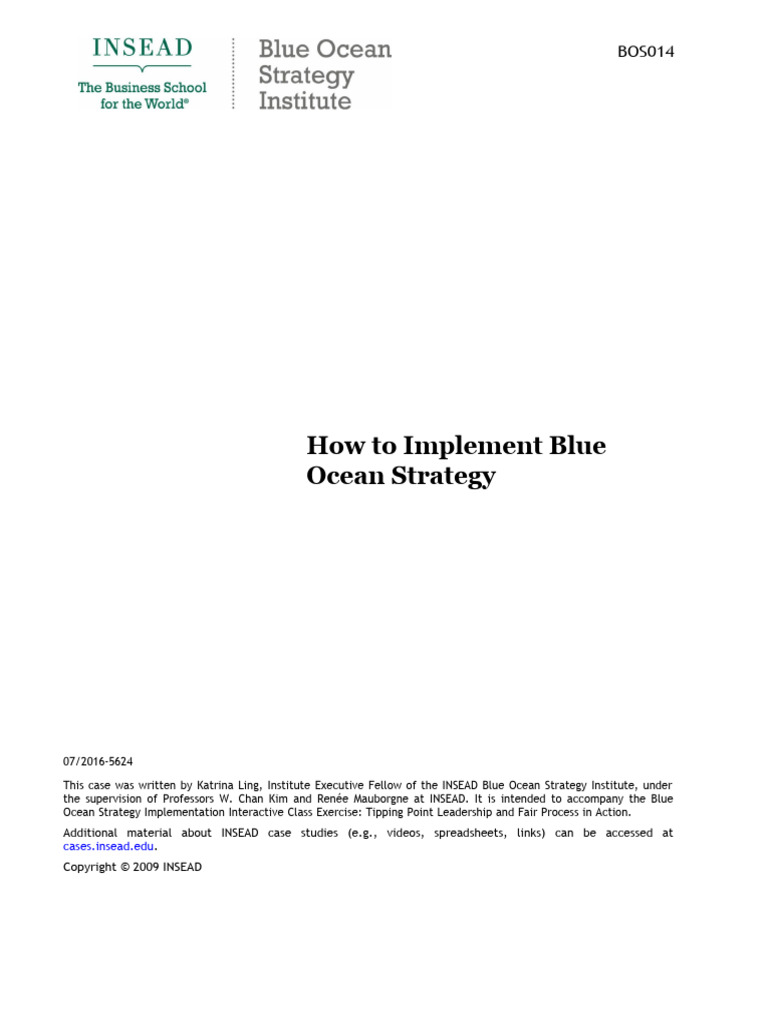 1 - How To Implement A Blue Ocean Strategy - Students Version | PDF 1 - How To Implement A Blue Ocean Strategy - Students Version | PDF
