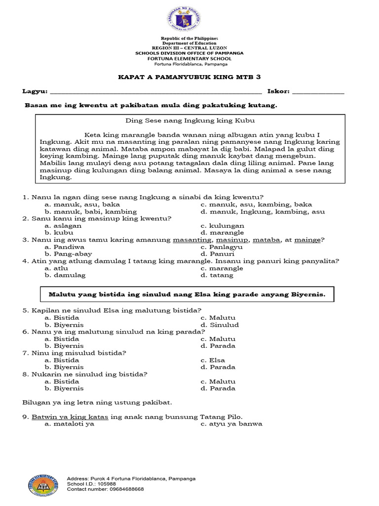 4th PT MTB | PDF | Philippines