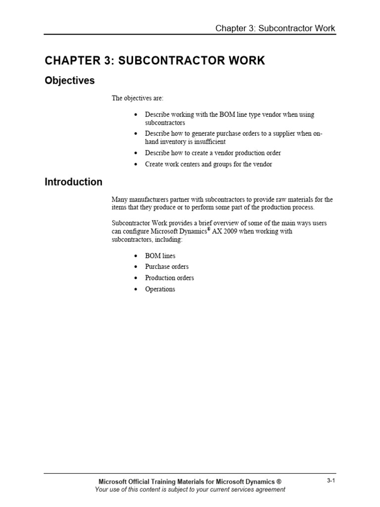 AX2009 Subcontracting Work | PDF | Business Economics | Business